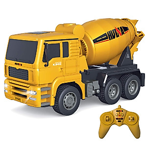 Fistone RC Cement Mixer Truck 6 Channel 1/18 Scale Auto Dumping Construction Vehicle Toy for Kids Boys Age 8 10 12 Years Old