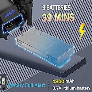 MOCVOO Drone with Dual Camera for Adults Beginners Kids, Foldable RC Quadcopter, Toys Drone Gifts, 1080P FPV Video, 3 Batteries, Carrying Case, One Key Start, Headless Mode, Waypoints fly, 360° Flips