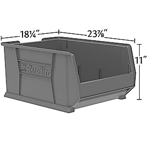 Akro-Mils 30289 Super-Size AkroBins Plastic Storage Bins, Space-Saving Stackable Bins for Garage Organization Bins, Classroom Organization, Warehouses, 24-Inch L x 18-Inch W x 12-Inch H, Yellow, 1-Pack