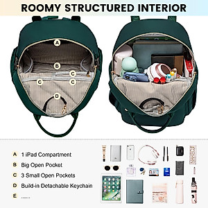 LOVEVOOK Mini Backpack Purse for Women Small Backpack with USB Charging Port, Cute Fashion Daypack for Work Travel College, Green