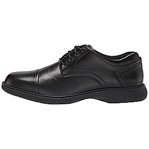 Nunn Bush Men's PRO Cap Toe Oxford with KORE Slip Resistant Comfort Technology, Black, 10.5 X-Wide