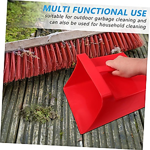 Hohopeti Garbage Cleaning Dustpan Household Dustpans Indoor Dustpans Small Dust Pan Trash Scoop Commercial Sweeping Supplies Lobby Dustpan Stackable Feed Scoop Garden Dustpans Plastic Red