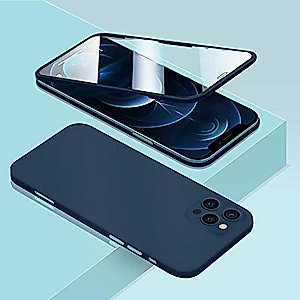 voyazap iPhone 12 Pro Max Cases Full-Body with Built-in Screen Protector Rugged Clear Cover for iPhone 12 Pro Max 6.7'' (Blue)