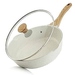 SENSARTE Nonstick Ceramic Sauté Pan 12-Inch, Non-toxic Deep Frying Pan Skillet with Lid, Healthy Jumbo Cooker, Stay Cool Handle, Induction Compatible, PFOA & PFAS Free