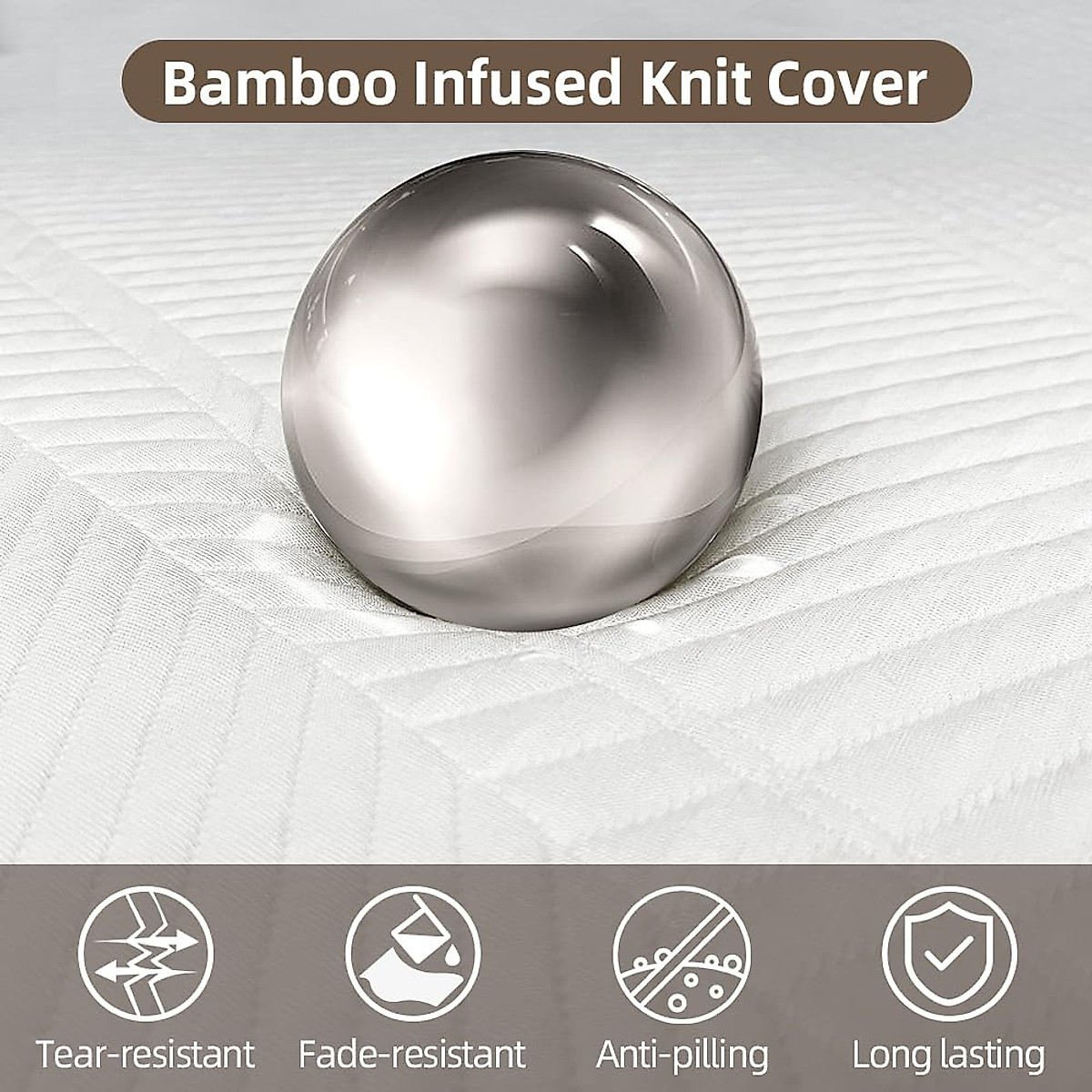 Gelsea Twin Mattress for Child,10 Inch Memory Foam Mattress in a Box,Green Tea Infused,Hypoallergenic Bamboo Charcoal,Made in USA,Twin Bed,39" X 75" X 10" (10 INCH-Olune, California King)