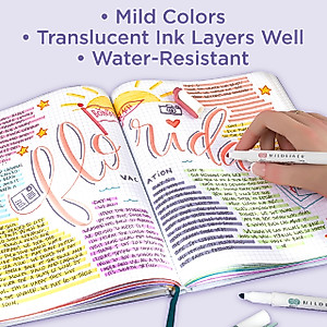 Zebra Pen 78108 Mildliner Double Ended Highlighter Set, Broad and Fine Point Tips, Assorted Ink Planner Colors, 8-Pack