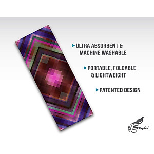 Hot Yoga Towel,Non-Slip Yoga Mat Cover,Eco-Friendly,Exclusive Pockets Cover Each Corner of The mat,Microfiber Yoga Towel,Ideal for Bikram, Hot Yoga, Pilates,or Sweaty Practice (Cosmic)