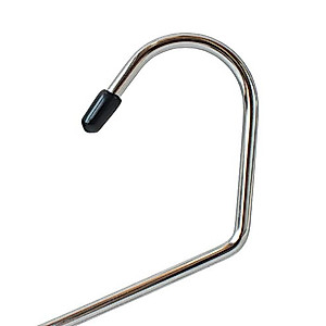 NAHANCO 2HU Premium Metal Pant Hanger with Non-Slip Bar, Chrome (Pack of 12)