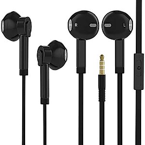 Headphones, Boost+ Premium Stereo Earbuds with Microphone, Volume Control, Tangle Free Corded Headphones with 3.5mm Port for PC's, Laptops, Tablets, Mobile Digital Devices, Audio Players, Pack of 2