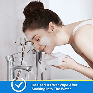 Winner Disposable Face Towels | 100% USA Cotton Daily Face Towelettes, Double-sided Makeup Remover Dry Wipes, Super Soft and Thick Facial Towels for Sensitive Skin, 480 Count, 6 Pack