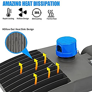 LED Parking Lot Light 200W, 5500K, 28,000LM (135LM/W ) LED Street Lighting with Dusk to Dawn Photocell, Commercial Adjustable Direct Arms Mount LED Shoebox Light, Ideal for Basketball Court,Stadium