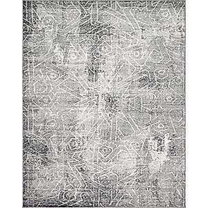 Unique Loom Sofia Collection Area Rug - Rainier (9' x 12' 2", Dark Gray/ Gray)