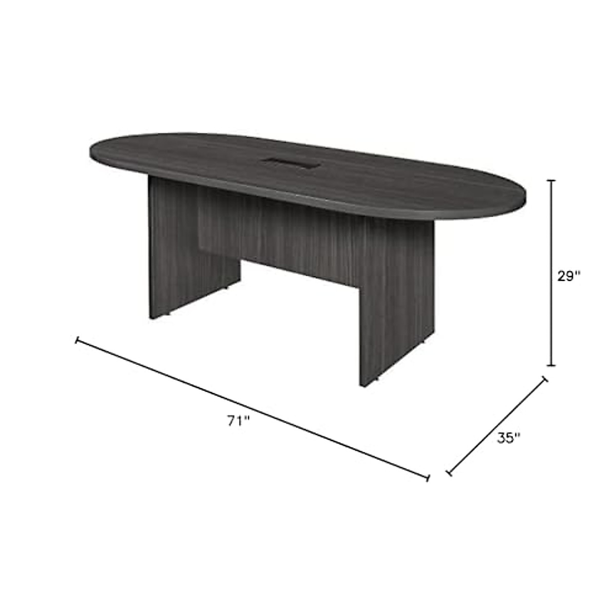 Regency Legacy Racetrack Conference Table with Tabletop Power & Data Port, 71", Ash Grey