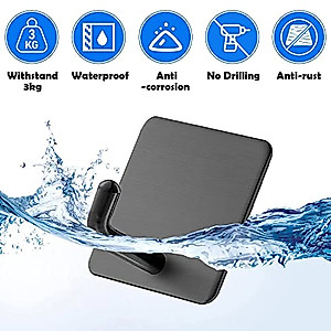 12 Pack Adhesive Hooks, Heavy Duty Towel Hook on Wall Door, Stainless Steel Towel Hooks Self Adhesive for Office, Kitchen, Bathroom