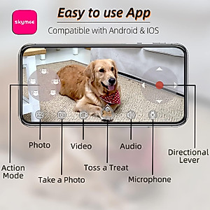 SKYMEE Owl Robot: Mobile Full HD Pet Camera with Treat Dispenser, Interactive Toy for Dogs and Cats, Remote Control via App (2.4G WiFi ONLY)