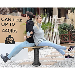 20.4“Telescoping Stool with Cushion,Portable Camping Stool More Sturdy Capacity 550Ib,Collapsible Retractable Stool Adjustable Folding Stool for Garden Fishing Hiking BBQ with Carry Bag,Carabiner