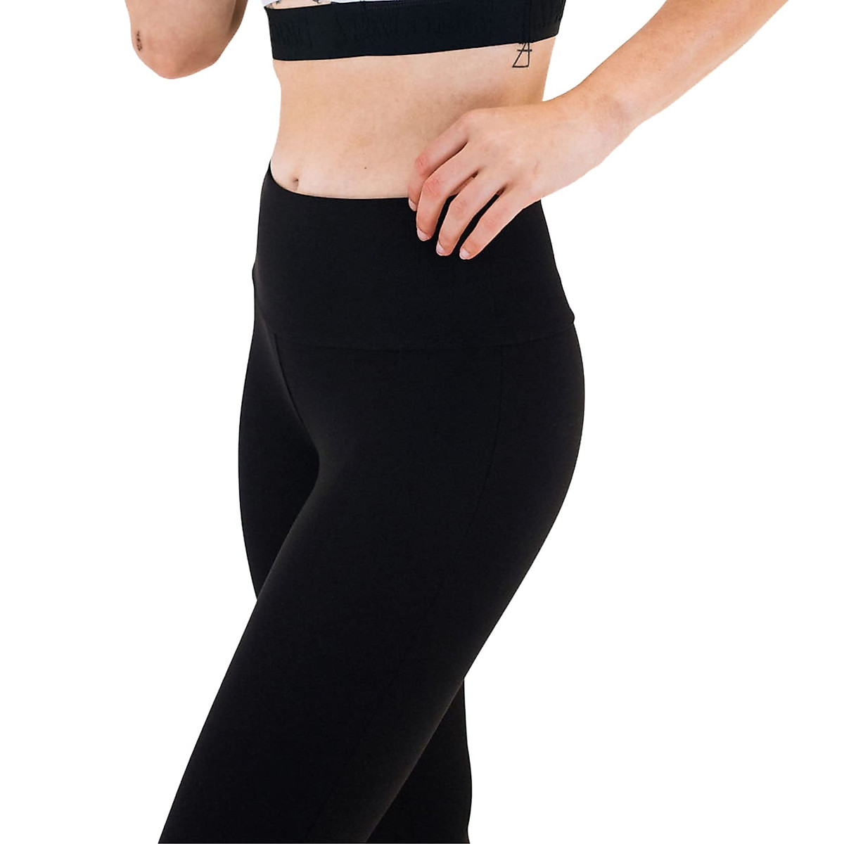 Spalding Women's Activewear High Waisted Polyester Ankle Legging, Black, 1X