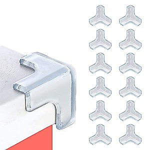 saicheek 12Pcs Large(Length: 1.7inch) Silicone Corner Protector Baby Proofing,Table Corner Protectors for Baby,Strong Adhesive T Shaped Baby Head Protector Table Corner Protectors for Furniture