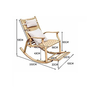 JHKZUDG PE Rattan Rocking Chairs,Patio Rocking Chairs, All-Weather Wicker Rocker Chair with Aluminum Alloy Frame,Garden Rattan Chairs,for Porch Backyard Poolside