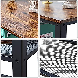 IBUYKE Industrial Printer Stand, 3-Tier Printer Cart for Storage, Printer Table with Storage Rack for Home or Office, Rustic Brown and Black GL-TMJ011H