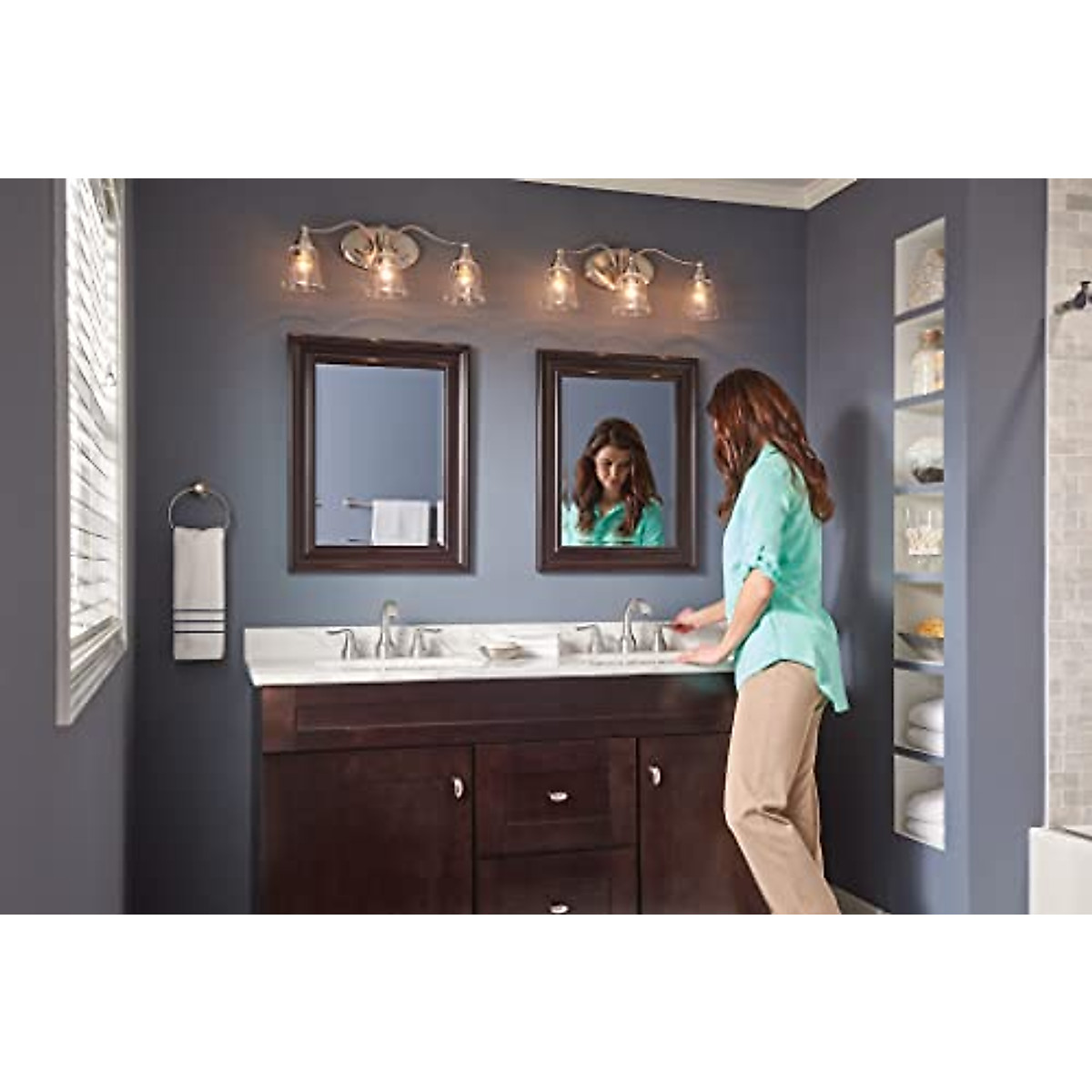 Moen Hamden Spot Resist Brushed Nickel 18-inch Single -Towel Bar, MY6218BN