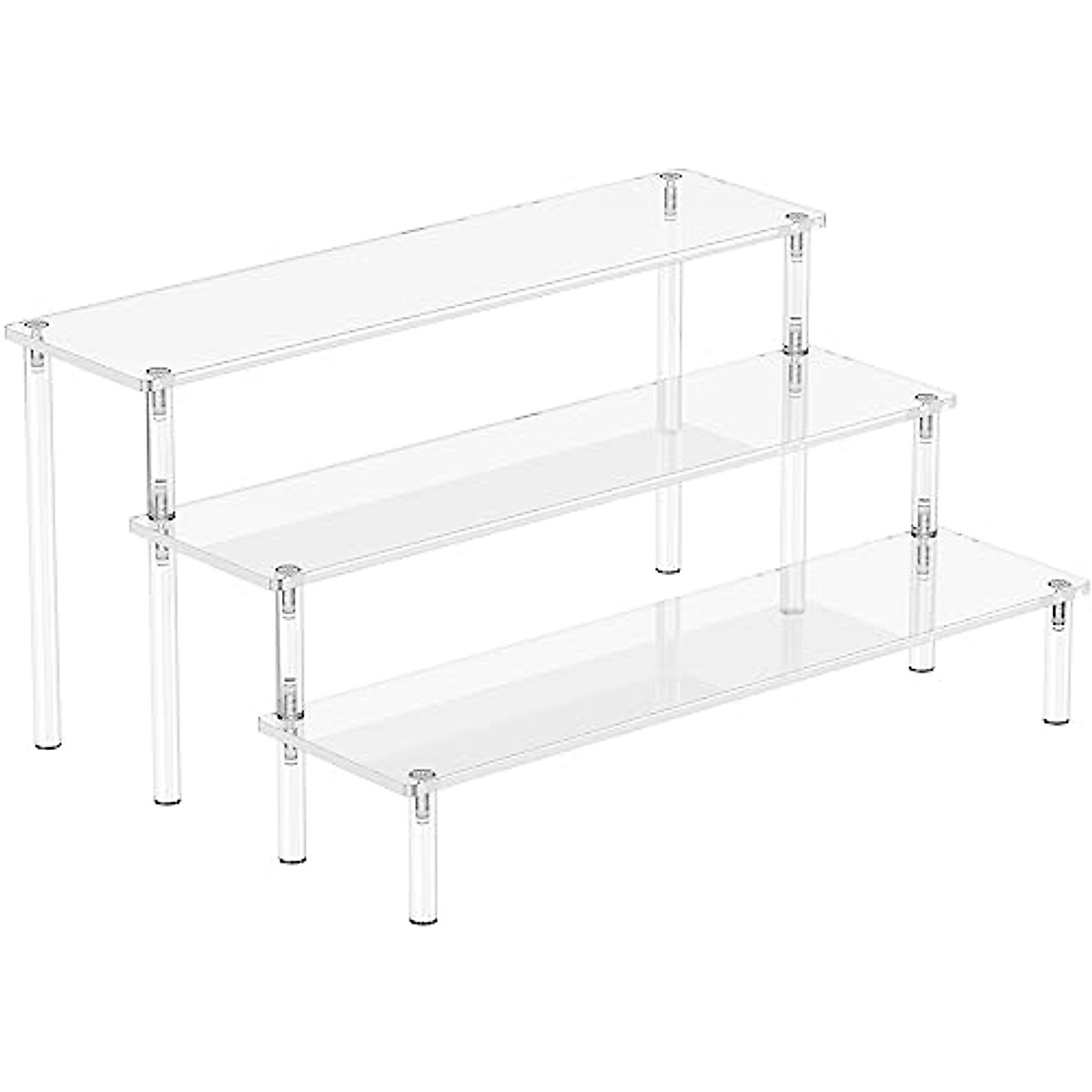 Aredpoook Acrylic Display Risers, 3 Tier Perfume Organizer Stand, Clear Cupcake Stand Holder, Large Shelf Risers for Figures, Dessert Shelves for Party, Riser Stand for Decoration and Organizer