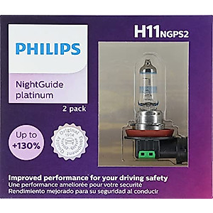 Philips Automotive Lighting H11 NightGuide Platinum Upgrade Headlight Bulb, Pack of 2