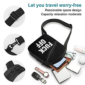 Fuck-Off Sling Backpack Lightweight Crossbody Daypack Shoulder Bag for Hiking Cycling Travel (Chest Bags)