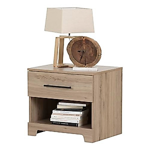 South Shore Primo 1-Drawer Nightstand, Rustic Oak