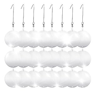 Hedoc Reflective Bird Scare Discs Set, 24PCS Large Double-Sided Bird Deterrents for Outside, Bird Reflectors to Keep Birds, Woodpeckers, Pigeons Away from House, Outdoor Garden, Patio and Yard