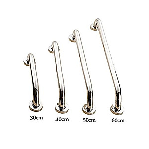 CRODY Bath Wall Attachment Handrails Grab Bar Rails Bathroom Grab Bars, round Armrests, Foldable Wall-Mounted Straight Hair Towel Rack, Sturdy Stainless Steel Shower Safety Handle for Bathtub, Toilet/
