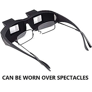Flammi Lazy Glasses Prism Glasses Horizontal Spectacles Lie Down for Reading/Watching TV (Plastic, Black)