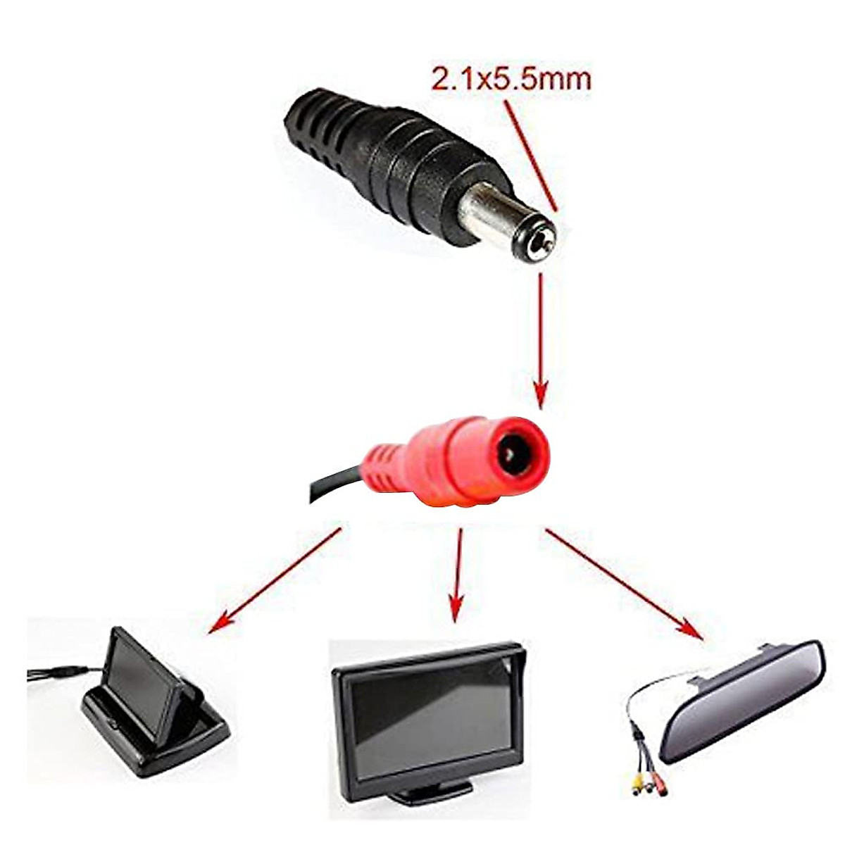 DC 1 Female to 8 Male Output Power Splitter Cable 3 Pcs 1 to 8 DC CCTV Camera Power Splitter Cable Y Adapter for CCTV Security Cameras and LED Strip Lights Deguangxin (3 Pcs 1 to 8 Way)