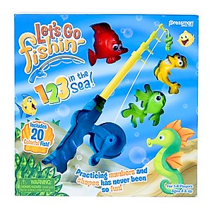Pressman Let’s Go Fishin’ 123 in The Sea! - Practice Counting, Shapes, and Colors Game - Ages 4 and Up, 1-4 Players