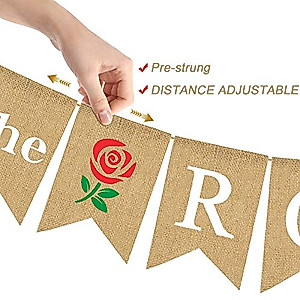 Pudodo Burlap Run for The Roses Banner Kentucky Derby Party Horse Race Fireplace Mantle Garland Decoration