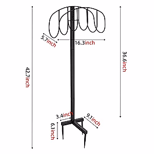 ZXZYHFTY Garden Hose Holder Detachable Hose stand, water hose holder for Outside Freestanding can Store 150ft Water Pipes, Heavy Duty Metal Hose Storage Stand for Outdoor Lawn & Yard (Metal, Black)