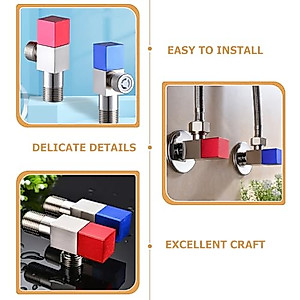 FOYTOKI Toilet Accessory Angle Valves Toilet Valve Angle Valve for Toilet Bathroom Accessory Bathroom Repair Part Angle Valve for Bidet Toilet Part Angle Stop Valve Toilet Supply Red Metal