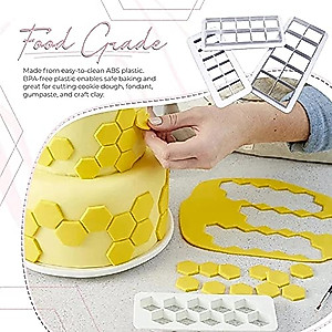 9 Pcs Fondant Cookie Cutter, Geometric Multicutter Cake Fondant Cutter Geometric Biscuit Cutters for Cake Making Fondant Cookie