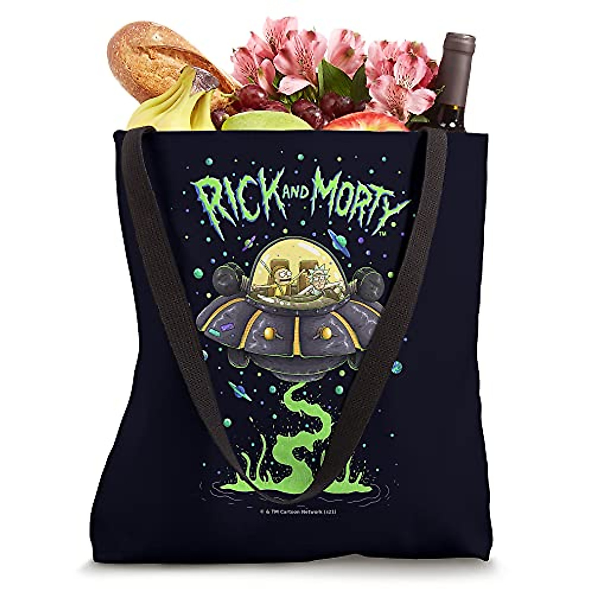 Rick and Morty Drunk Rick Ship Tote Bag