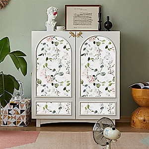 Blooming Wall DPY54 Watercolor Boho Fresh Green Leaves Textured Peel and Stick Wallpaper Self-Adhesive Prepasted Wallpaper