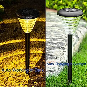 Solar Path Lights,4 Pack Garden Solar Landscape Lights Outdoor Color Changing LED Stake Lights, IP65 Waterproof Solar Power Lawn Light, LED Solar Yard Lights for Outdoor Patio, Walkway, Driveway