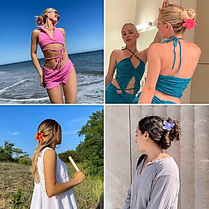 Hair Claw Clips 8PCS Flower Hair Clips for Women and Girls, Strong Hold Matte Claw Flower Shaped Hair Clips for Women Thick Hair and Thin Hair