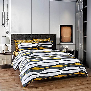 Dolce Mela King Size 6 Piece 100% Cotton Duvet Cover Set, Bloomon Bedding DM823K Multicolor