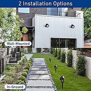 T-SUNUS Solar Landscape Spotlights, Solar Garden Spot Light IP65 Waterproof 9.8ft Cable, 2000mAh Separated Solar Panel, Auto On/Off for Garden Driveway Pathway Pool Area(Warm White 3000K)