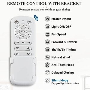 EKIZNSN 52 Inch Modern Outdoor Flush Mount Ceiling Fan with Lights Remote Control, Low Profile Wood Ceiling Fan with 3 Blades for Bedroom/Living Room, Walnut Wood