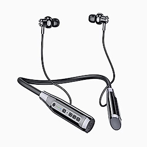 LHJRY 100 Hours Playtime Bluetooth Headphones with Mic, Magnetic, TF Card Slot, Light&Comfortable Wireless Neckband Headset, IPX5 Waterproof Sport Earbuds for Home Office Gym