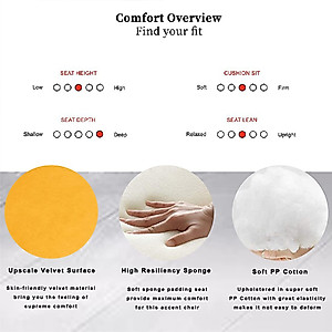 Baysitone Velvet Swivel Accent Chair with Ottoman Set, Modern Lounge Chair with Footrest, Comfy Armchair with 360 Degree Swiveling for Living Room, Bedroom, Reading Room, Home Office (Yellow)