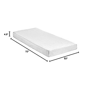 Classic Brands 4.5-Inch Memory Foam Replacement Mattress for Sleeper Sofa Bed Full,Plush,White