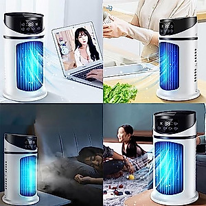 Portable Air Conditioners, Mini Air Conditioner, Evaporative Air Cooler, Rechargeable 6 Speeds 6h Timer for Bedroom Office Camping