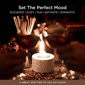 Tabletop Fire Pit for Indoor or Outdoor Use - Smokeless and Odorless Table Top Fire Pit Bowl Perfect for S'More, Party and Gifts - Portable Mini Fire Pit Easy to Use and Long Lasting (Terrazzo)